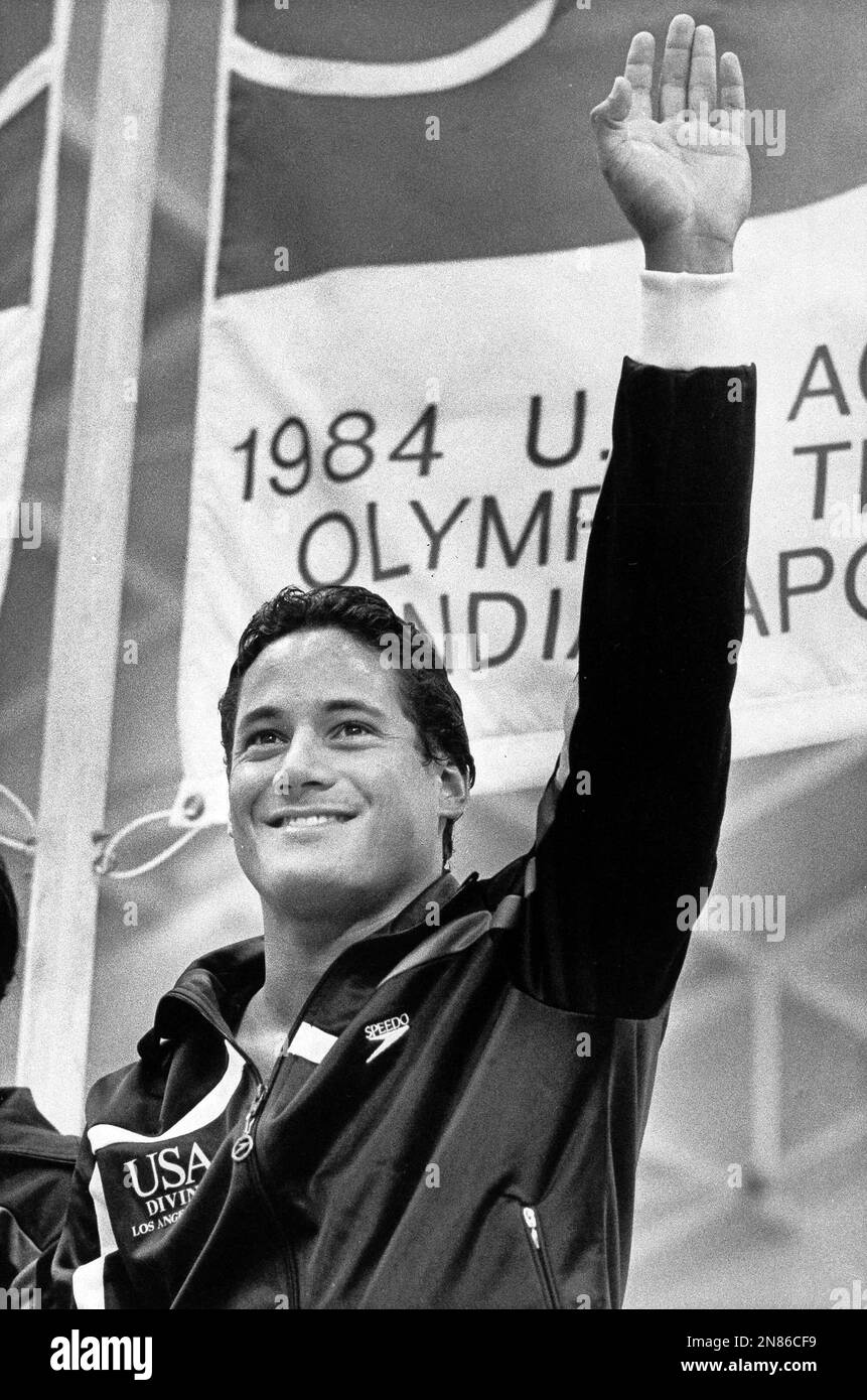 U.S. diver Greg Louganis waves to the crowd after winning the men's ...