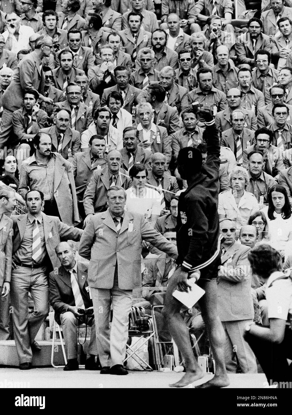 United State's Wayne Collett, raises his right fist in a "Black Power ...