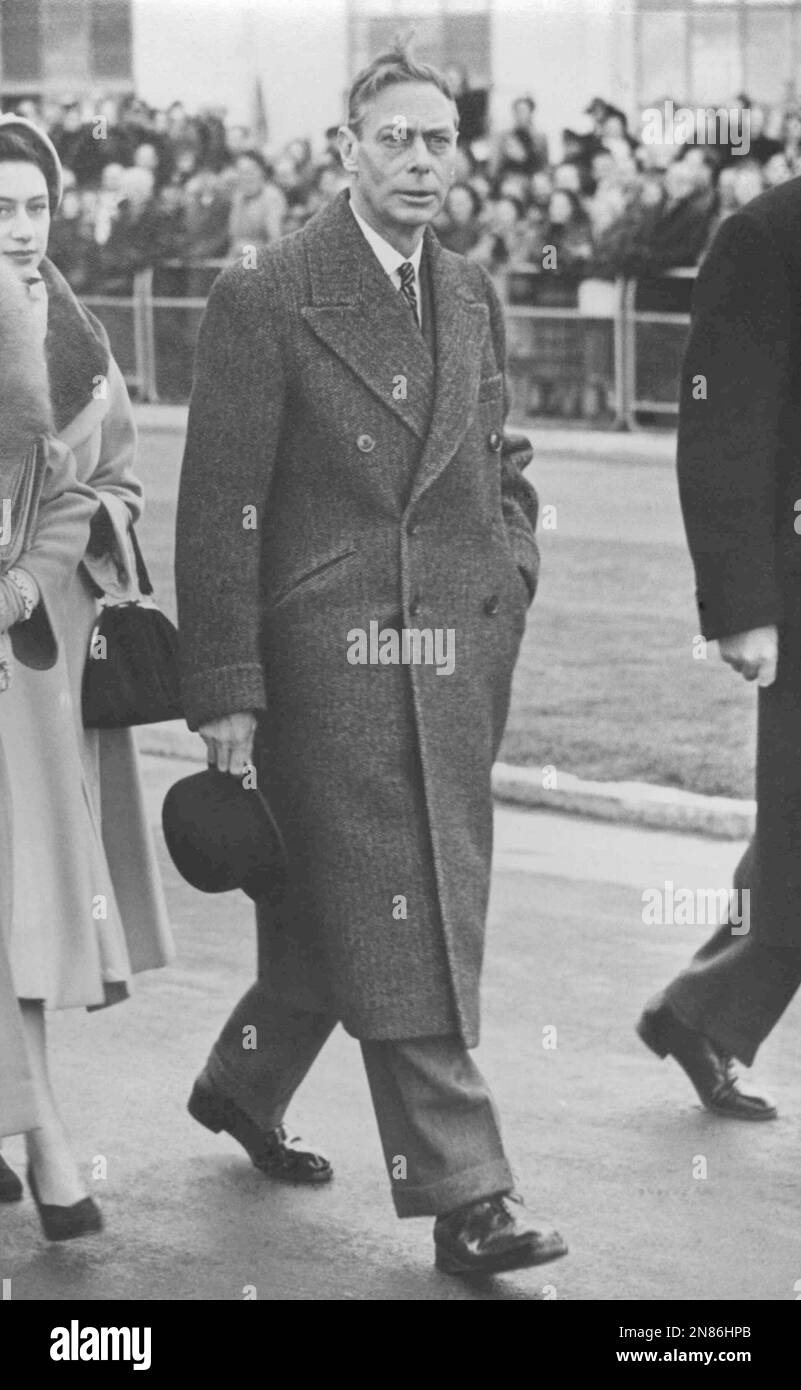 Britain's King George VI is seen at London Airport, England, on Jan. 31 ...