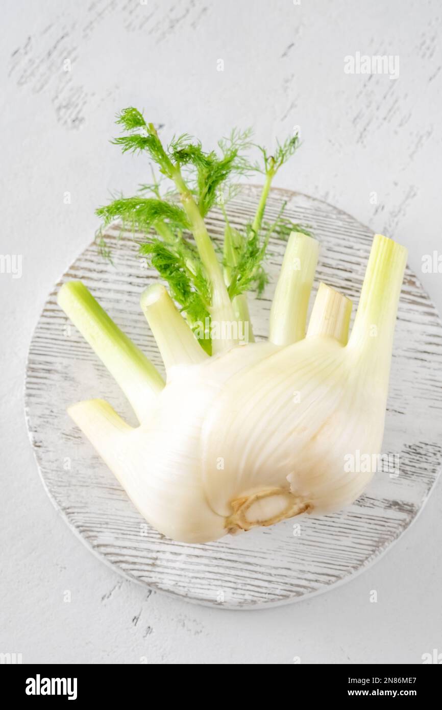 Fresh fennel bulb ready to cook on white background Stock Photo - Alamy