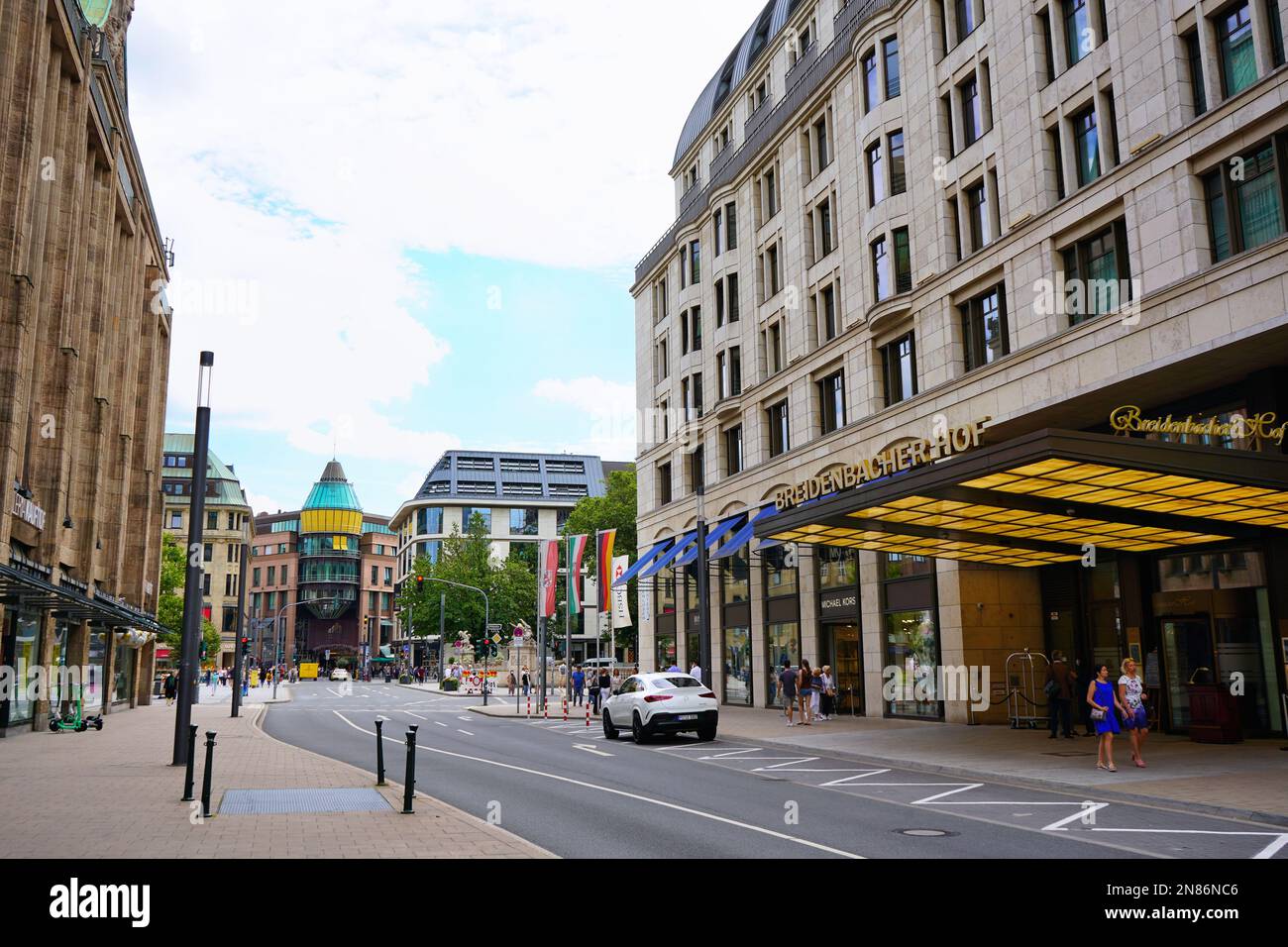 The inner city of Düsseldorf/Germany with the luxury hotel ...
