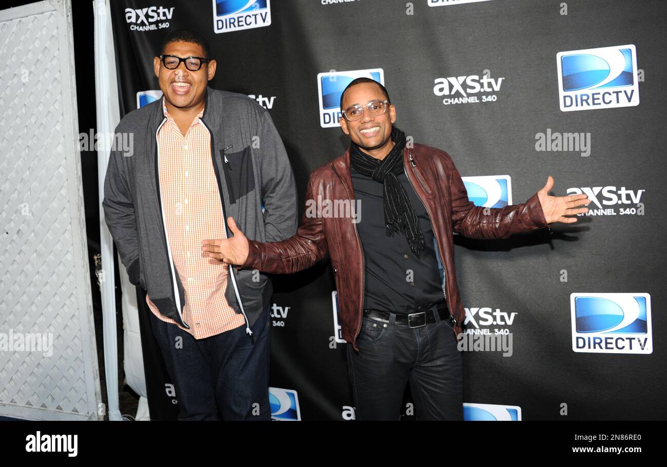 Actors Omar Benson Miller, left, and Hill Harper arrive at DirecTV's ...