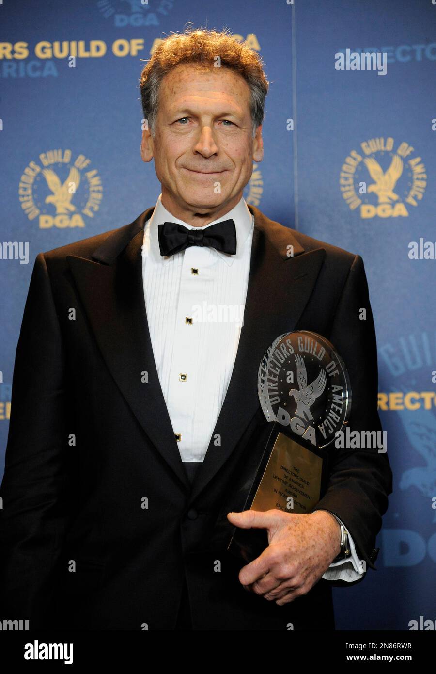 Eric Shapiro poses backstage with his lifetime achievement in news ...