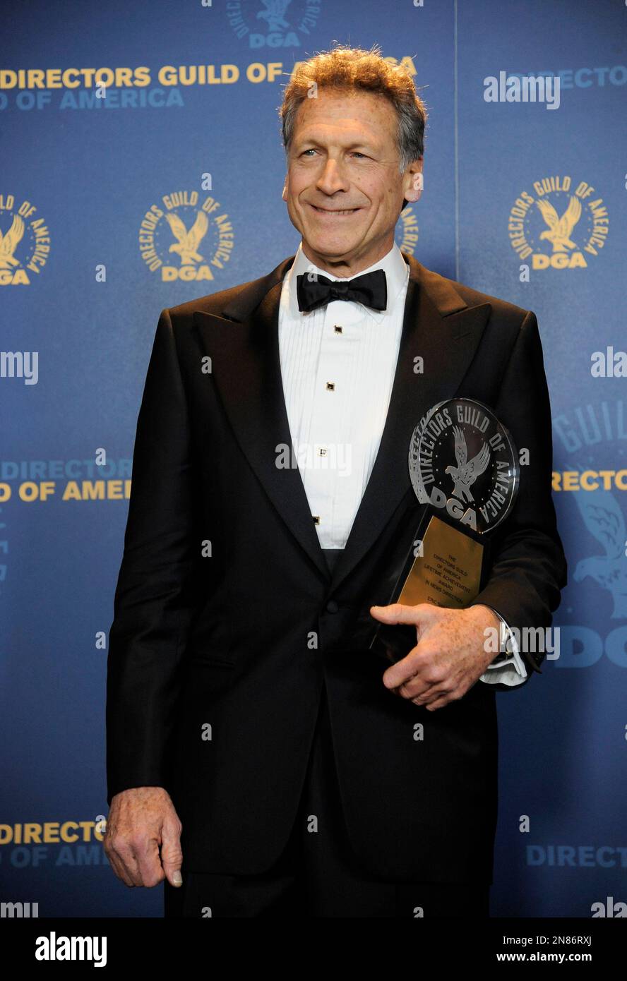 Eric Shapiro poses backstage with his lifetime achievement in news ...