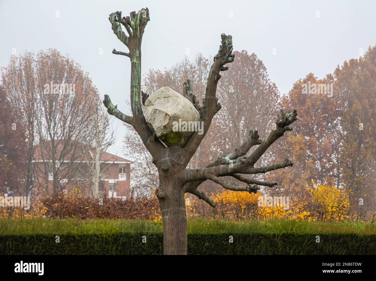The garden of Fluid Sculpture of Giuseppe Penone artist at Venaria ...