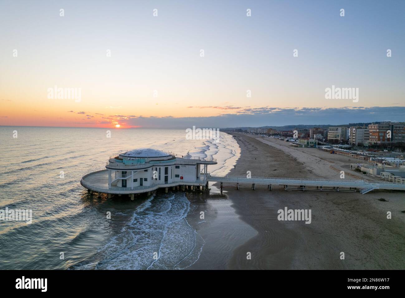Aerial view of Italian coast in Senigallia town Stock Photo - Alamy