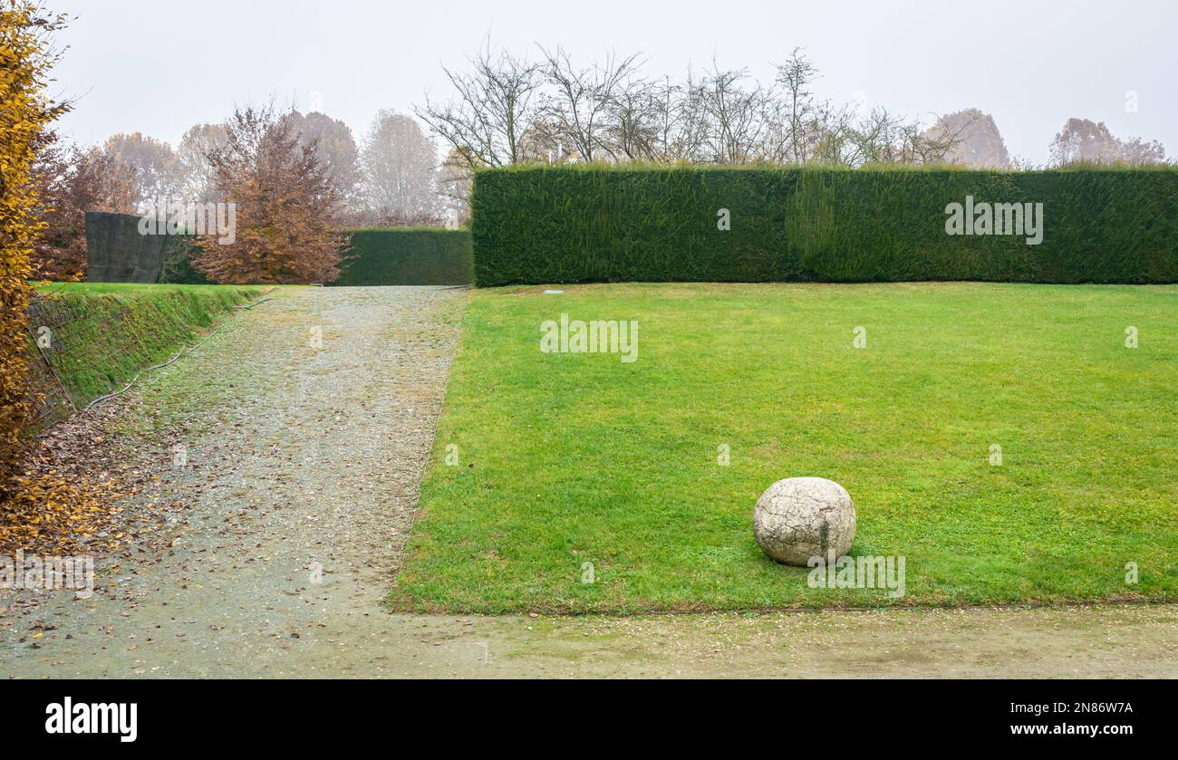 The garden of Fluid Sculpture of Giuseppe Penone artist at Venaria ...