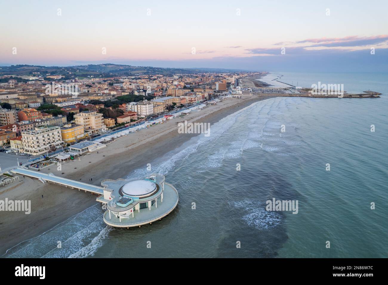 Aerial view of Italian coast in Senigallia town Stock Photo - Alamy