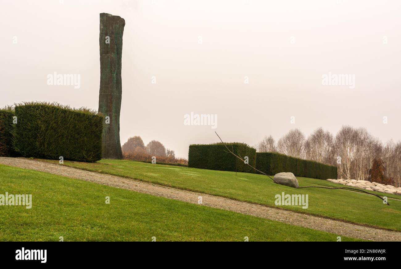 The garden of Fluid Sculpture of Giuseppe Penone artist at Venaria ...