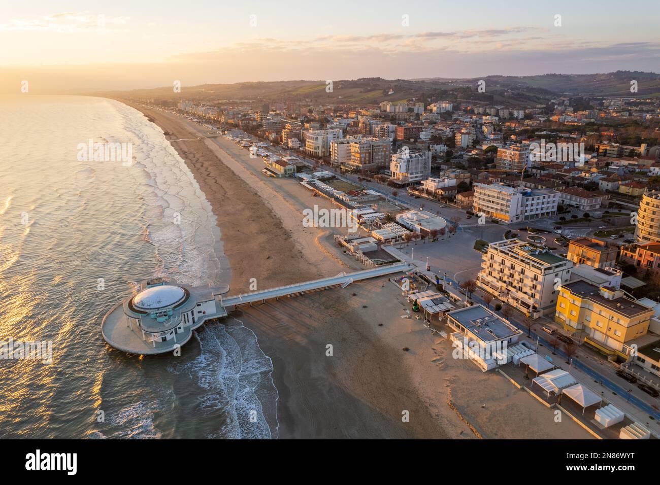 Aerial view of Italian coast in Senigallia town Stock Photo - Alamy