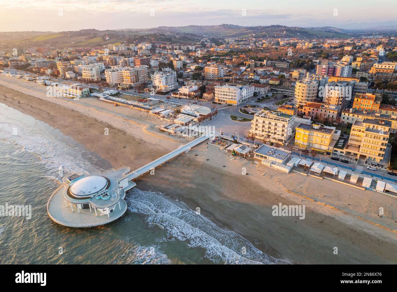 Aerial view of Italian coast in Senigallia town Stock Photo - Alamy