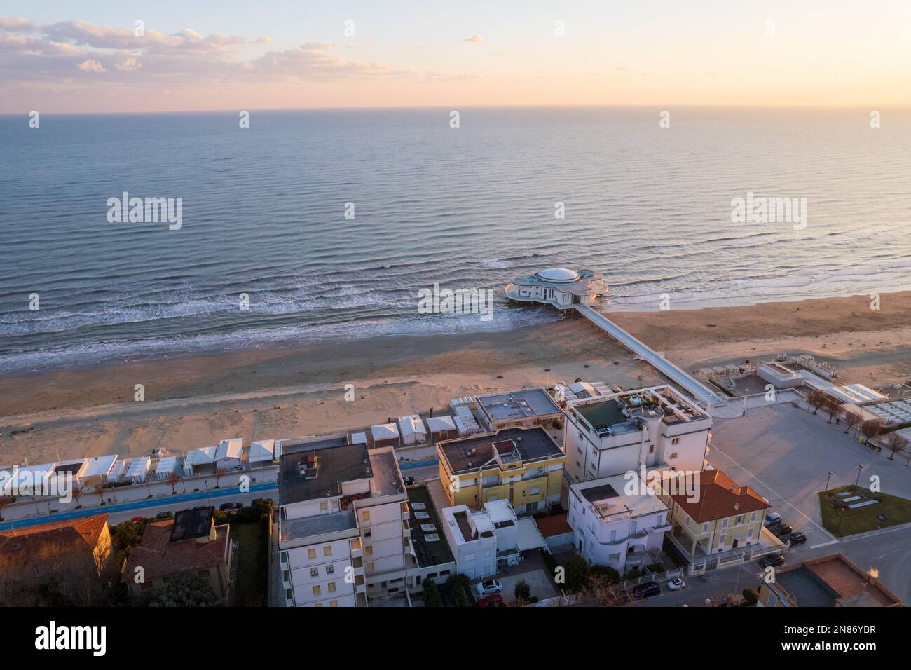 Aerial view of Italian coast in Senigallia town Stock Photo - Alamy