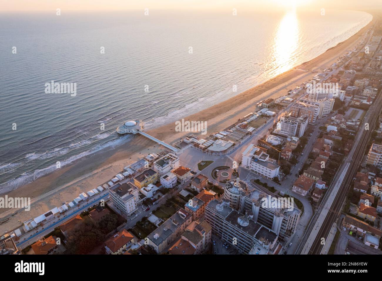 Aerial view of Italian coast in Senigallia town Stock Photo - Alamy