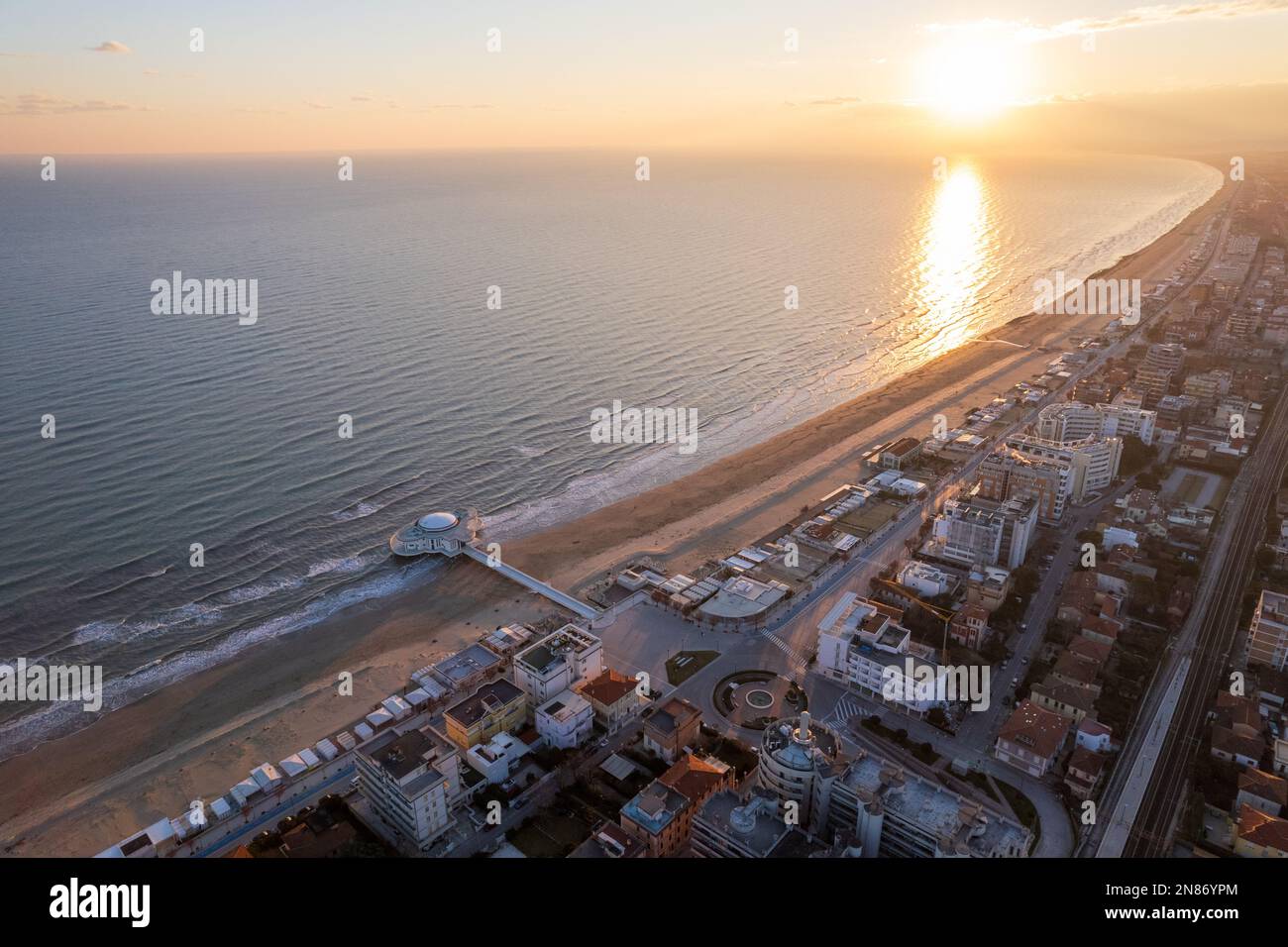 Aerial view of Italian coast in Senigallia town Stock Photo - Alamy