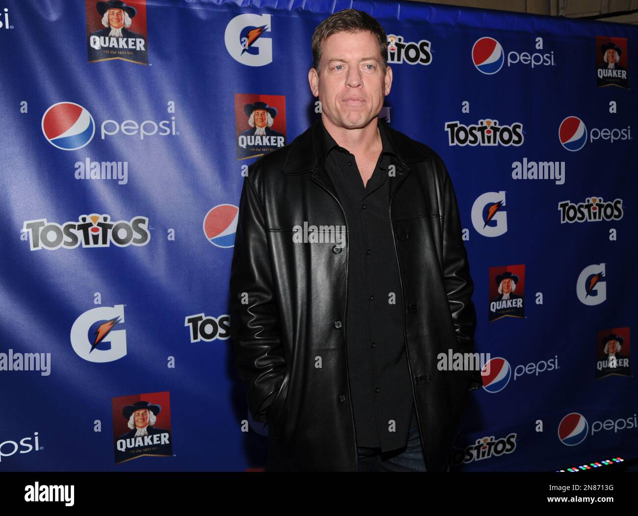 Former NFL player Troy Aikman attends at the PepsiCo Pre-Super Bowl ...