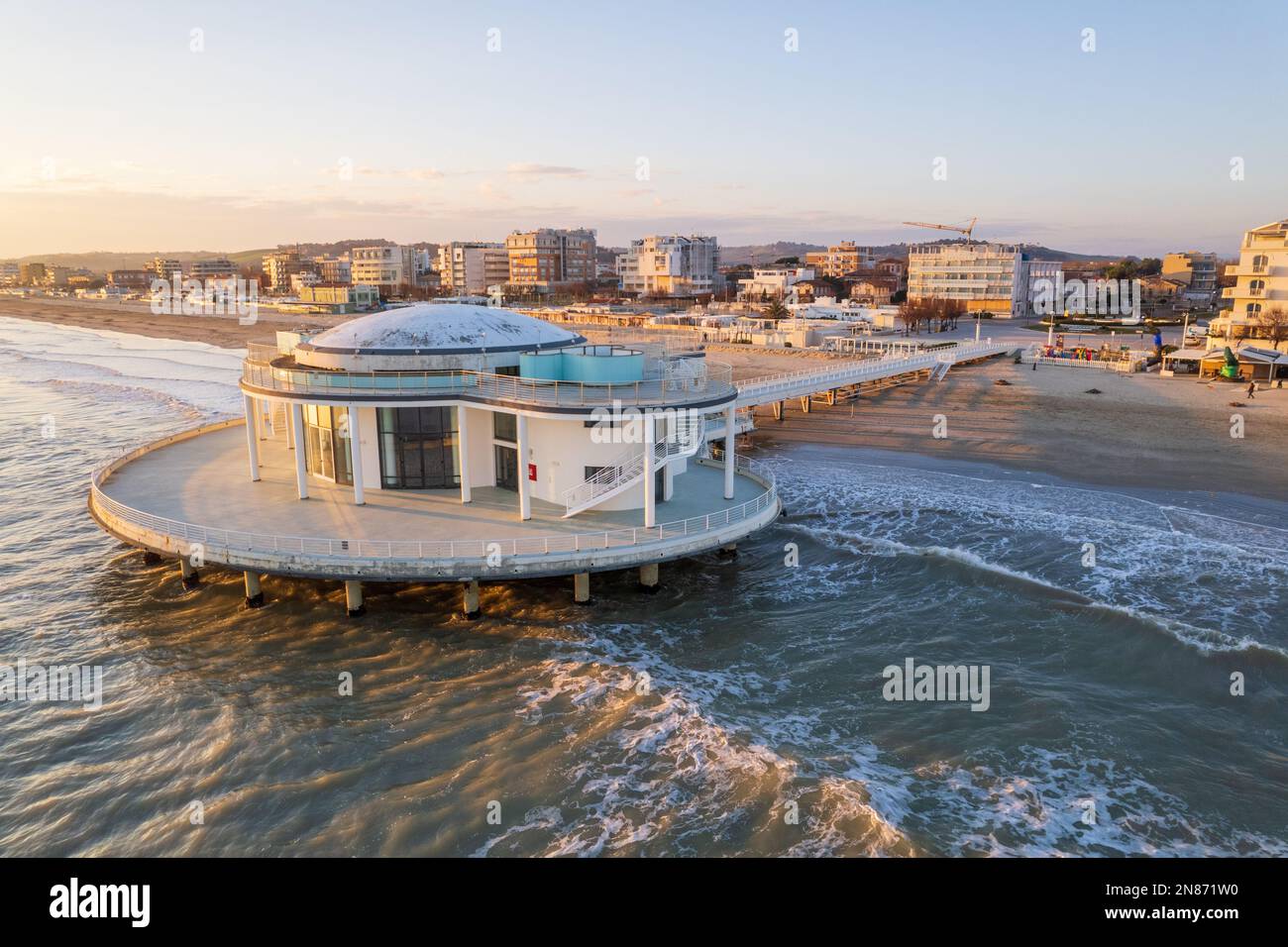 Aerial view of Italian coast in Senigallia town Stock Photo - Alamy