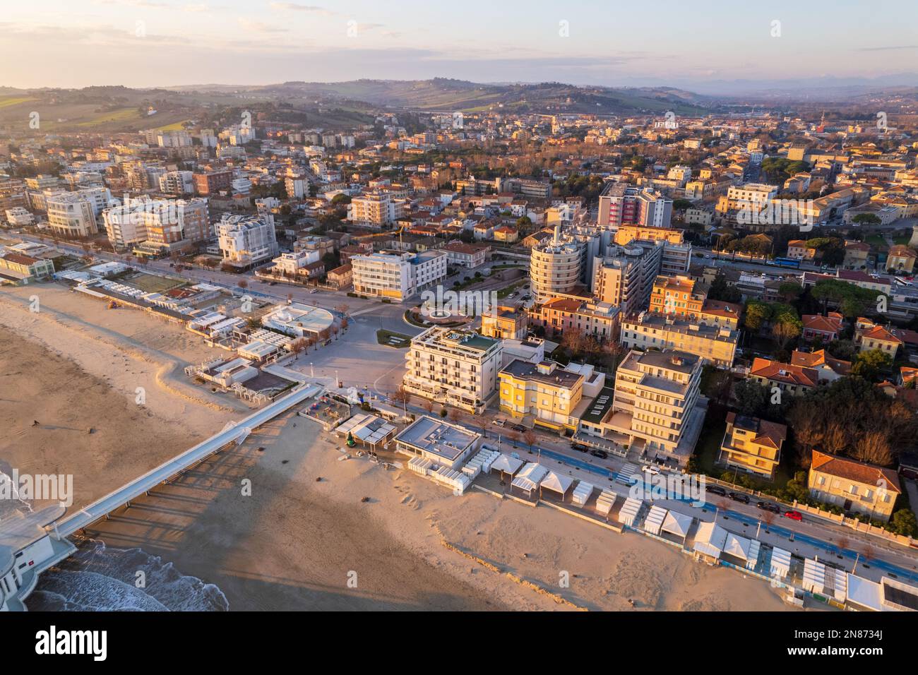 Aerial view of Italian coast in Senigallia town Stock Photo - Alamy