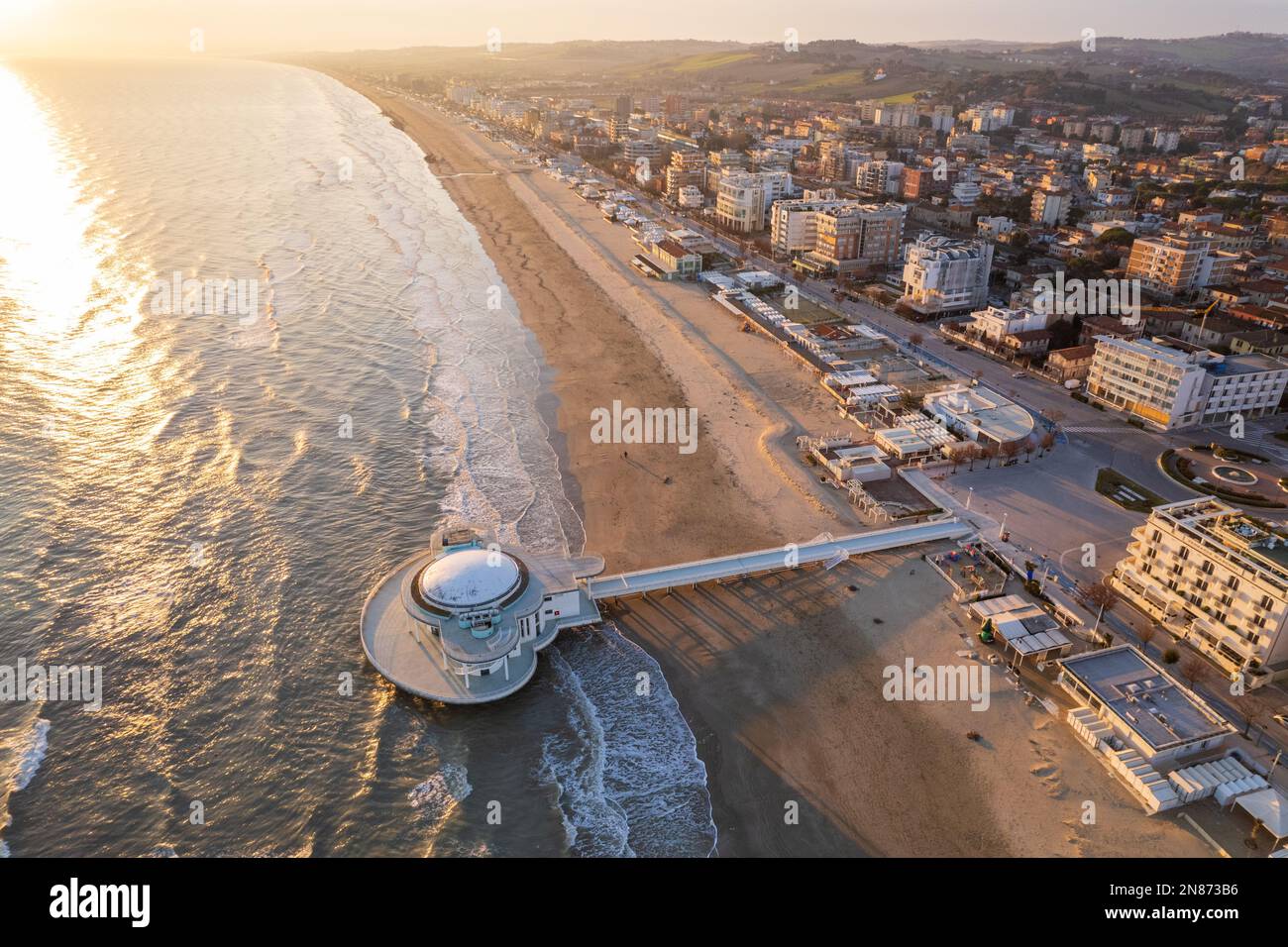 Aerial view of Italian coast in Senigallia town Stock Photo - Alamy