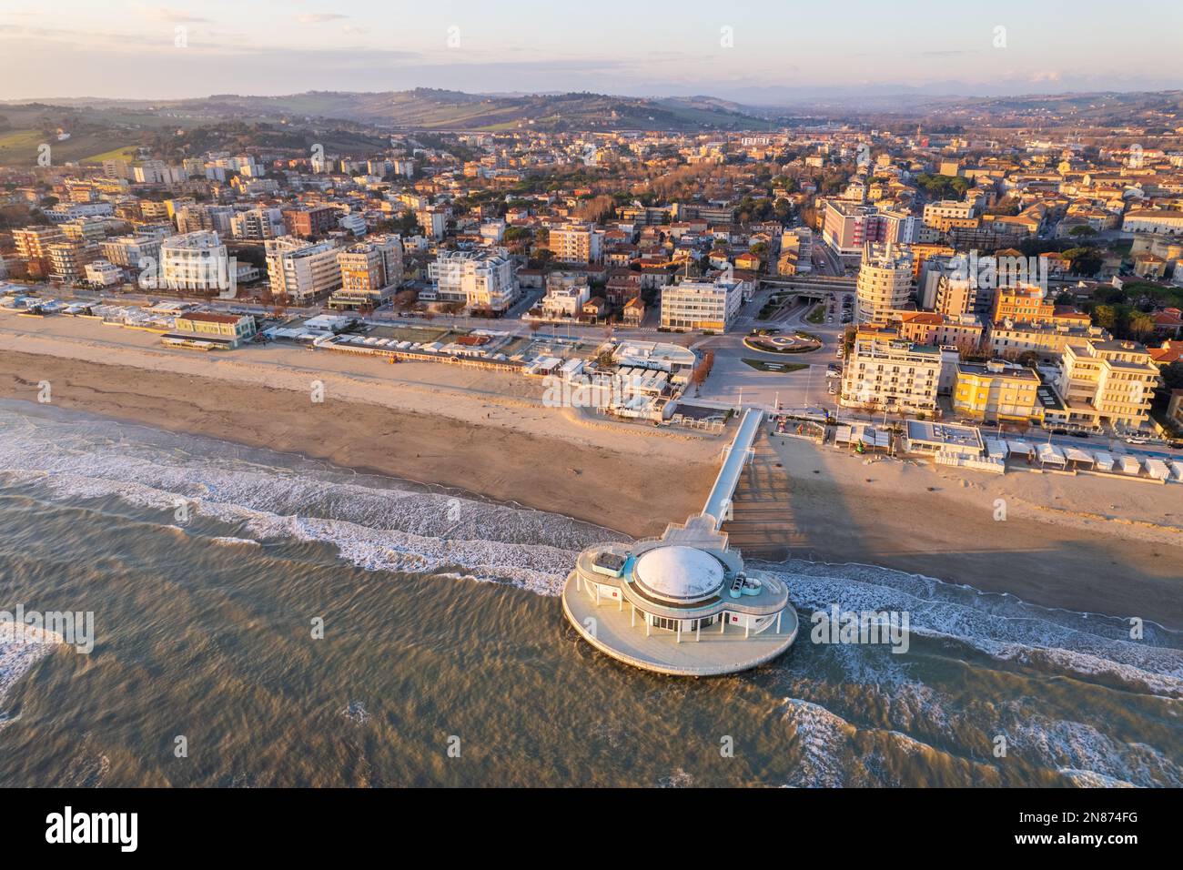 Aerial view of Italian coast in Senigallia town Stock Photo - Alamy