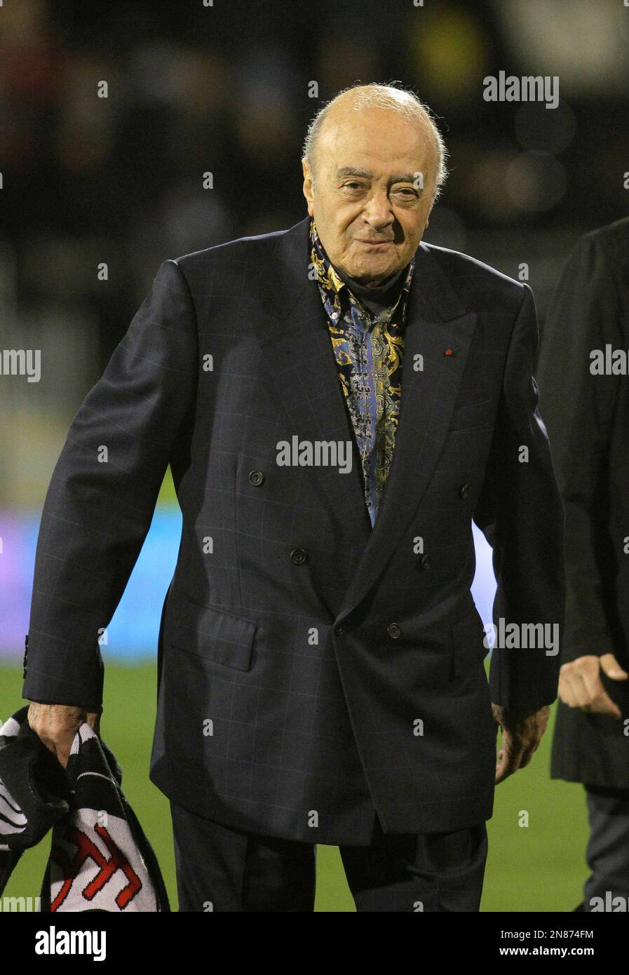 Fulham's chairman Mohamed Al Fayed arrives at the stadium before the ...