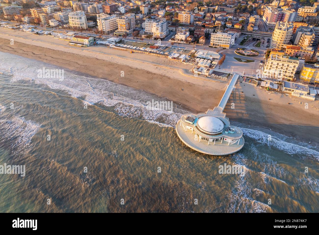 Aerial view of Italian coast in Senigallia town Stock Photo - Alamy
