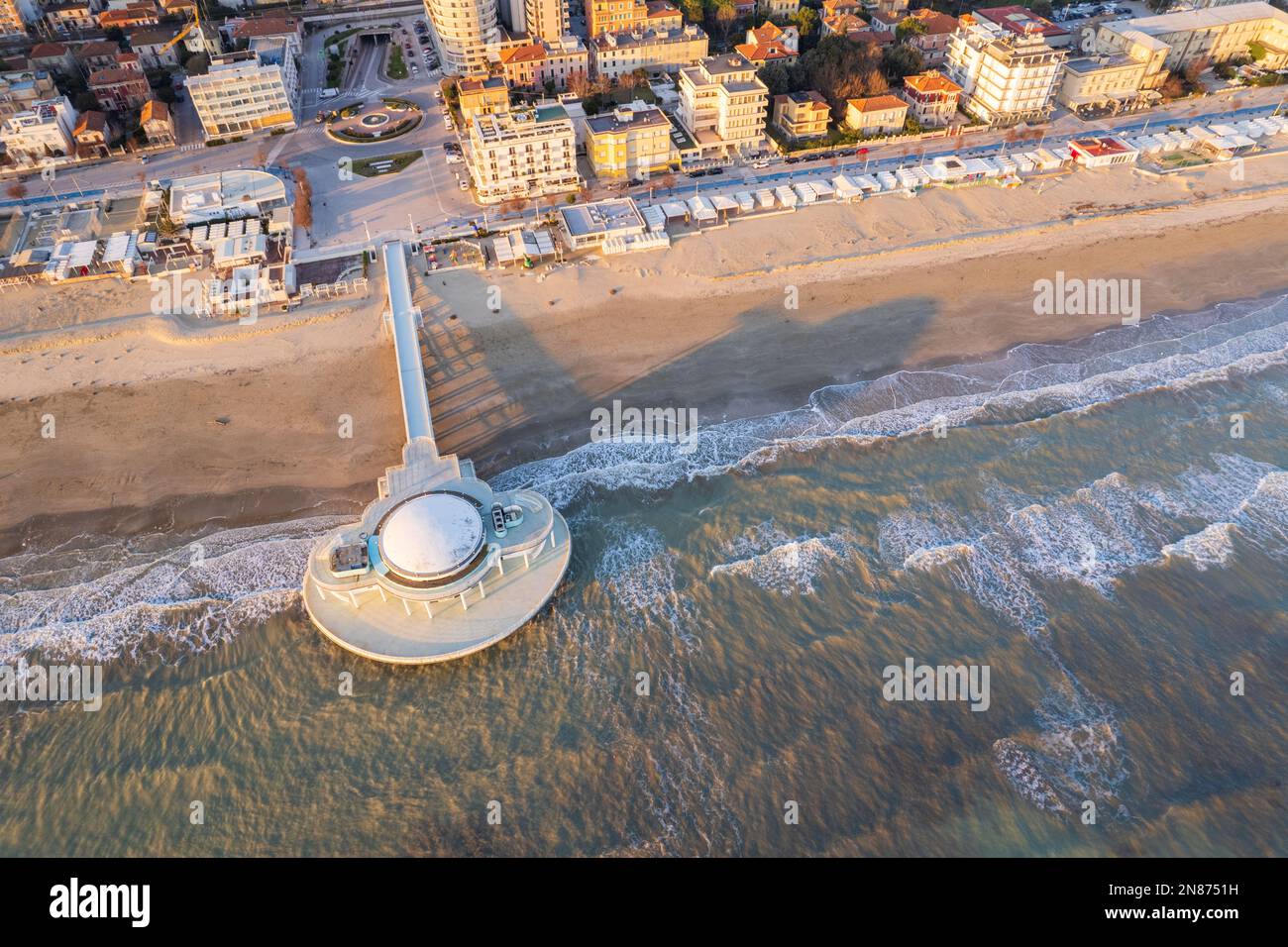 Aerial view of Italian coast in Senigallia town Stock Photo - Alamy
