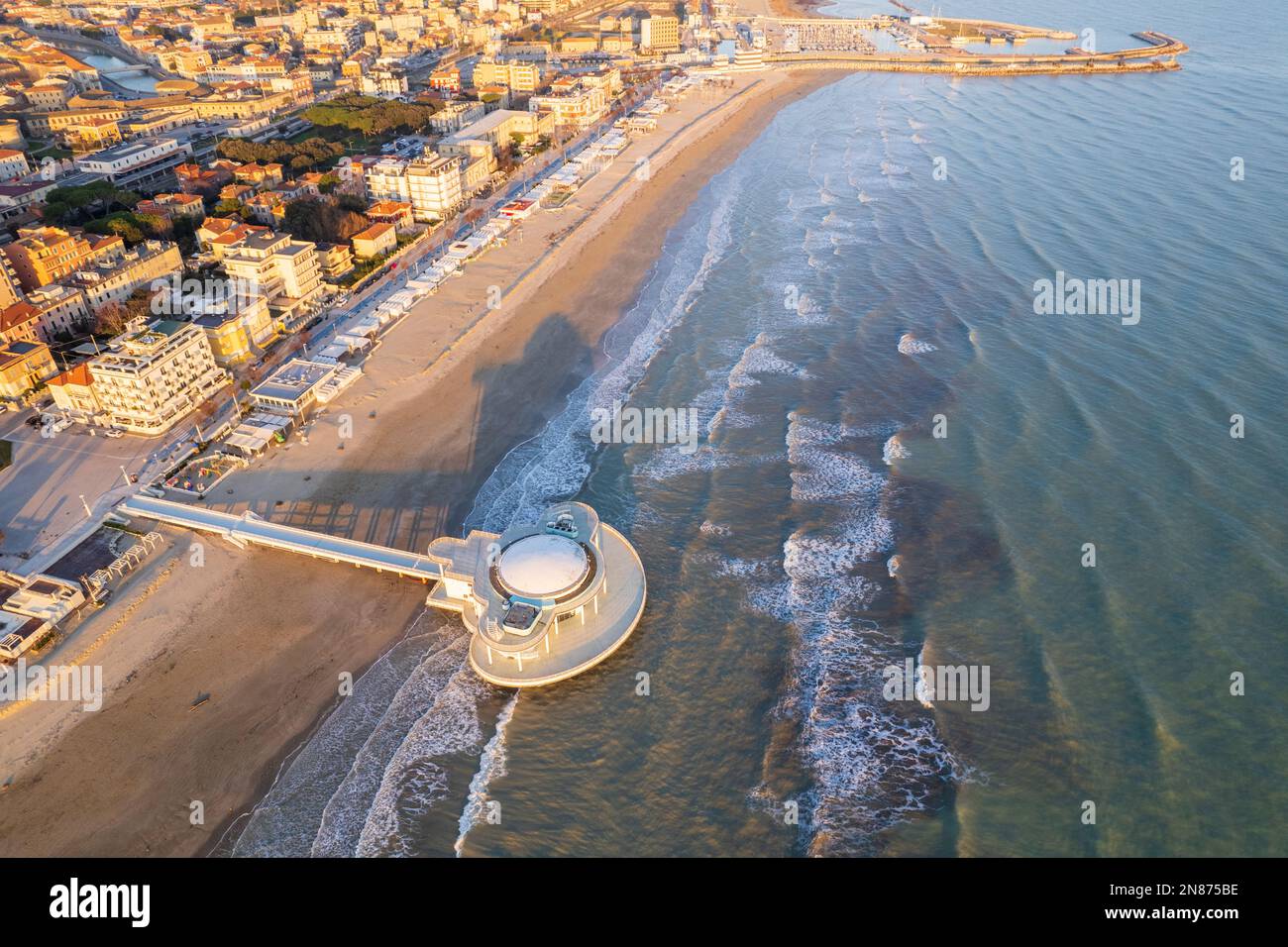Aerial view of Italian coast in Senigallia town Stock Photo - Alamy