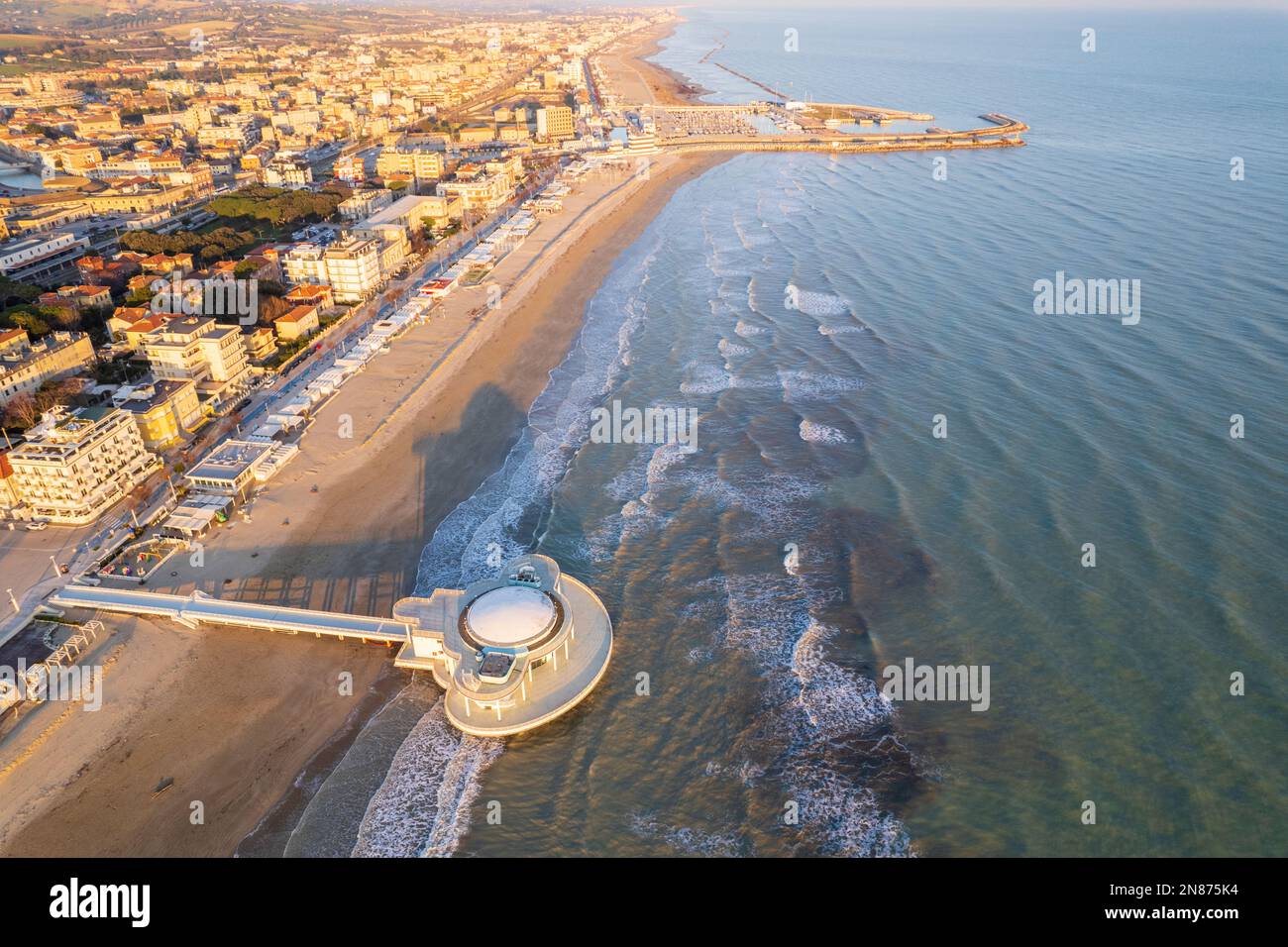 Aerial view of Italian coast in Senigallia town Stock Photo - Alamy