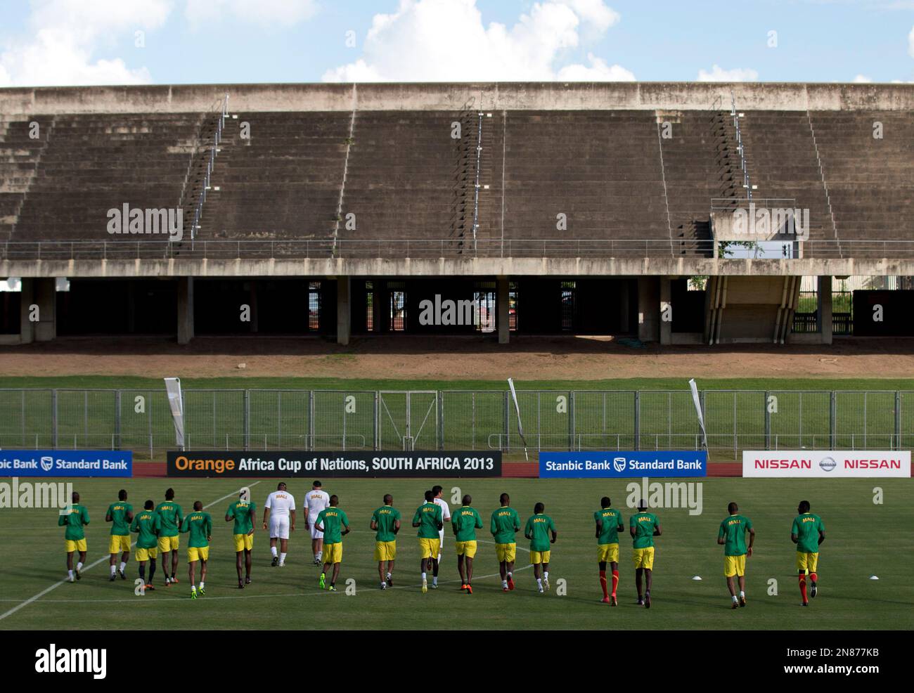Mali national soccer team players participate in a training session at ...