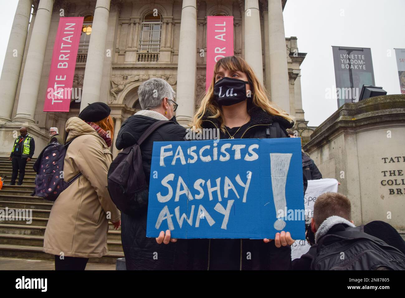 London, England, UK. 11th Feb, 2023. Pro-LGBTQ rights protester ...