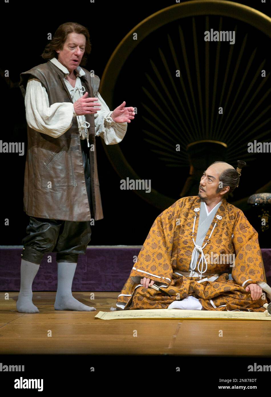 Masachika Ichimura as the Shogun Ieyasu Tokugawa, right, and Stephen ...