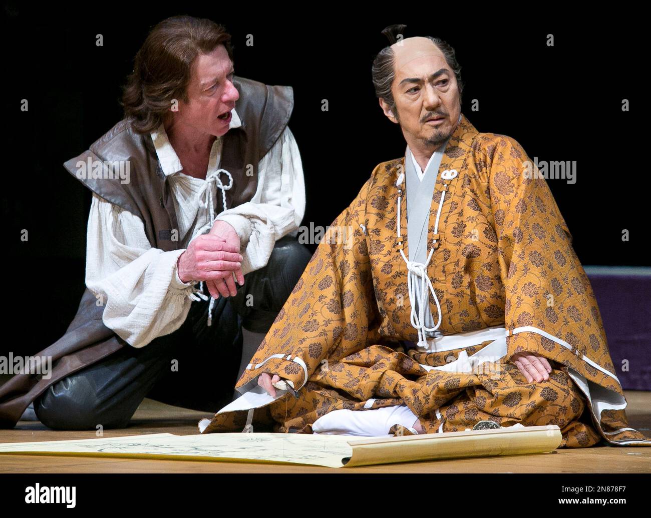 Masachika Ichimura as the Shogun Ieyasu Tokugawa, right, and Stephen ...