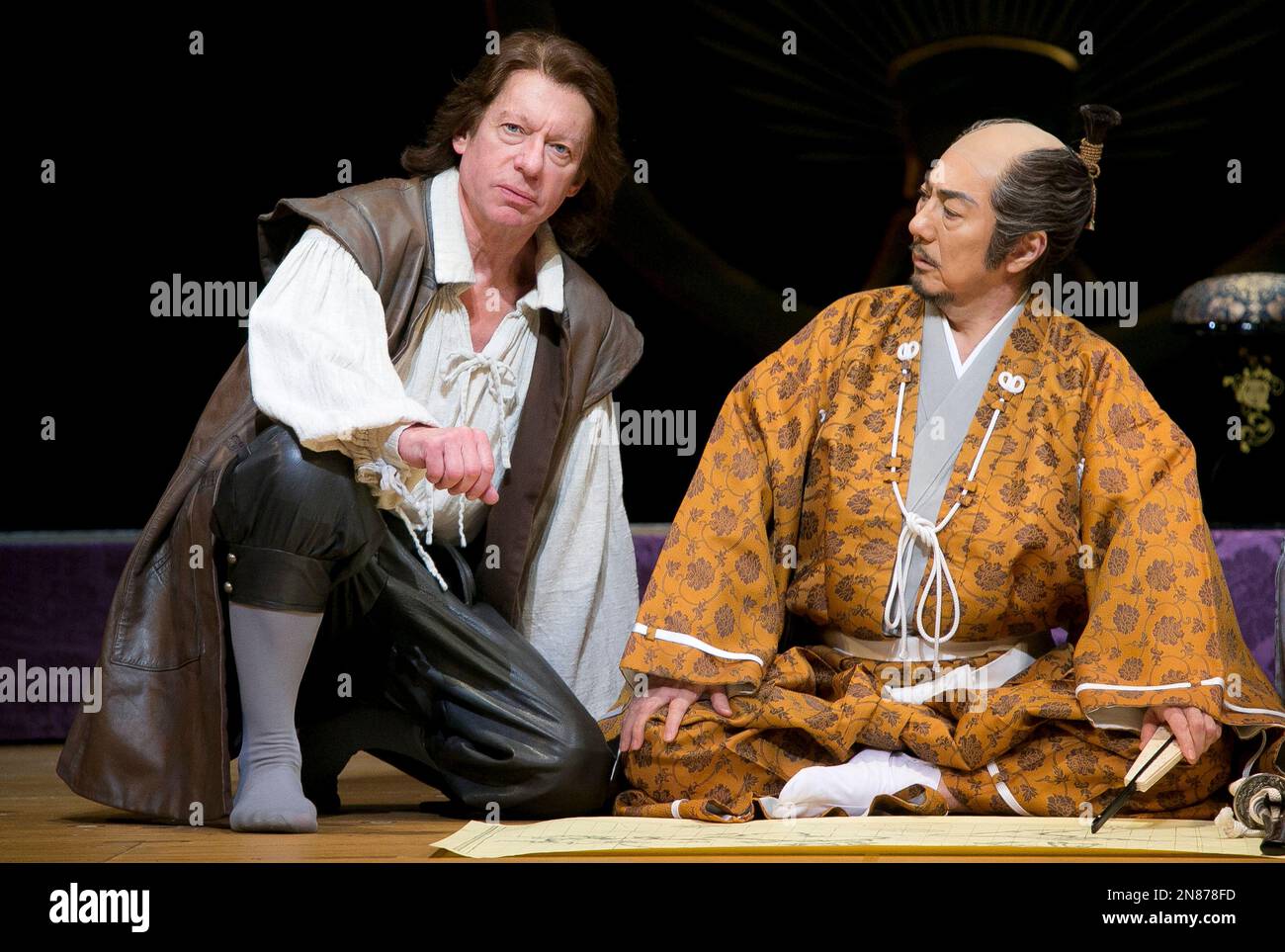 Masachika Ichimura as the Shogun Ieyasu Tokugawa, right, and Stephen ...