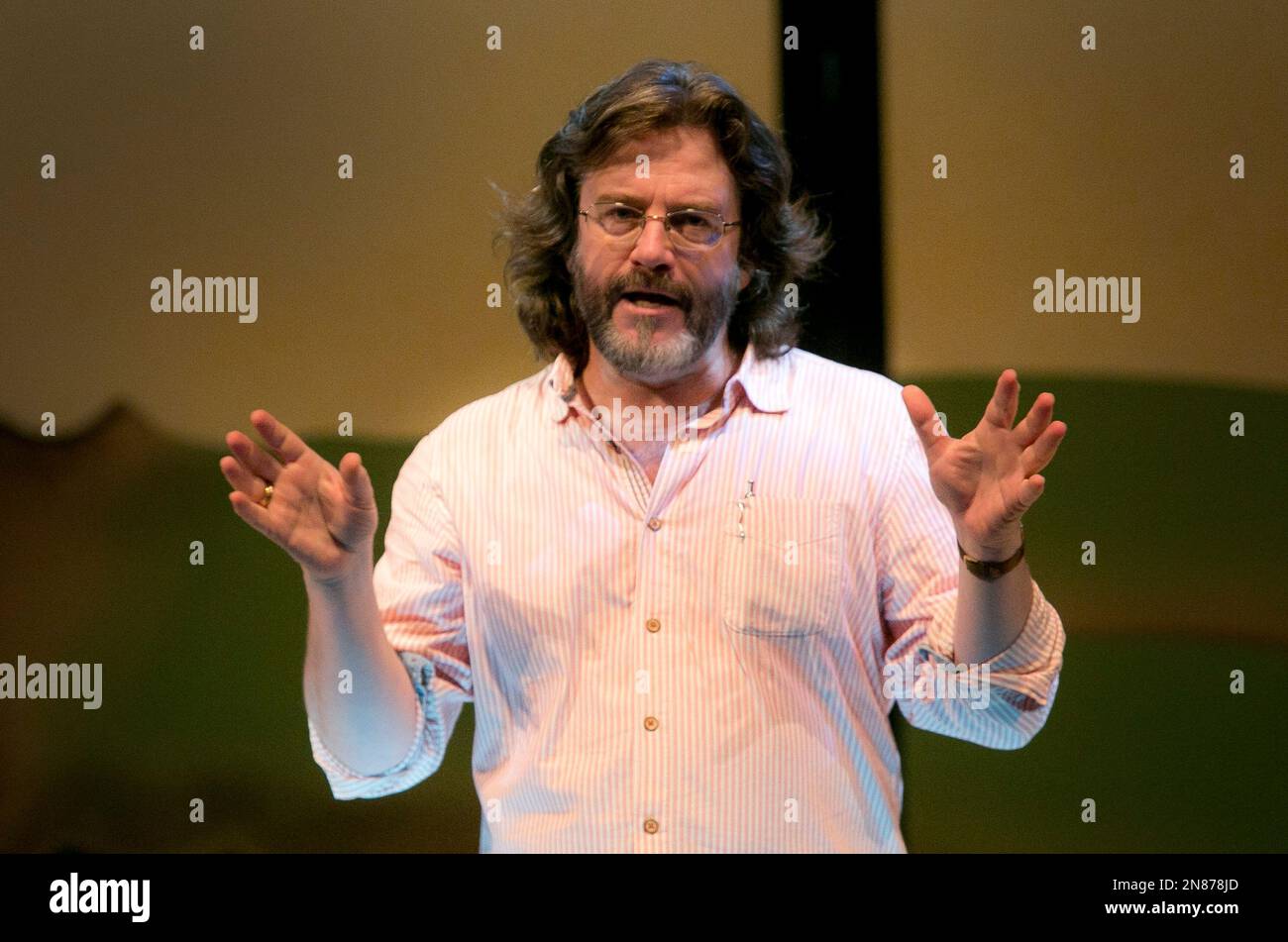Director Gregory Doran speaks before actors perform a scene from Anjin ...