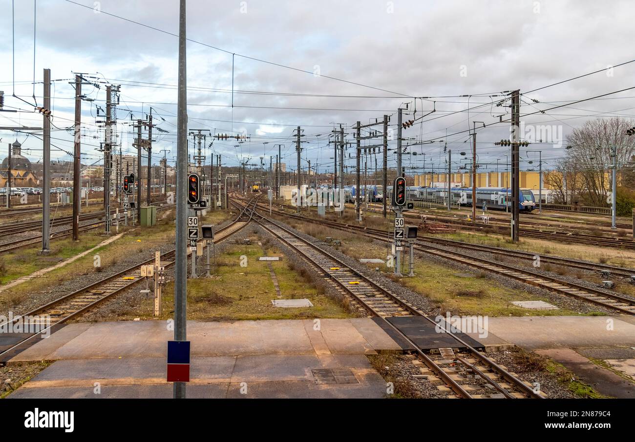 Scenery around the Metz-Ville station, the main railway station in Metz ...
