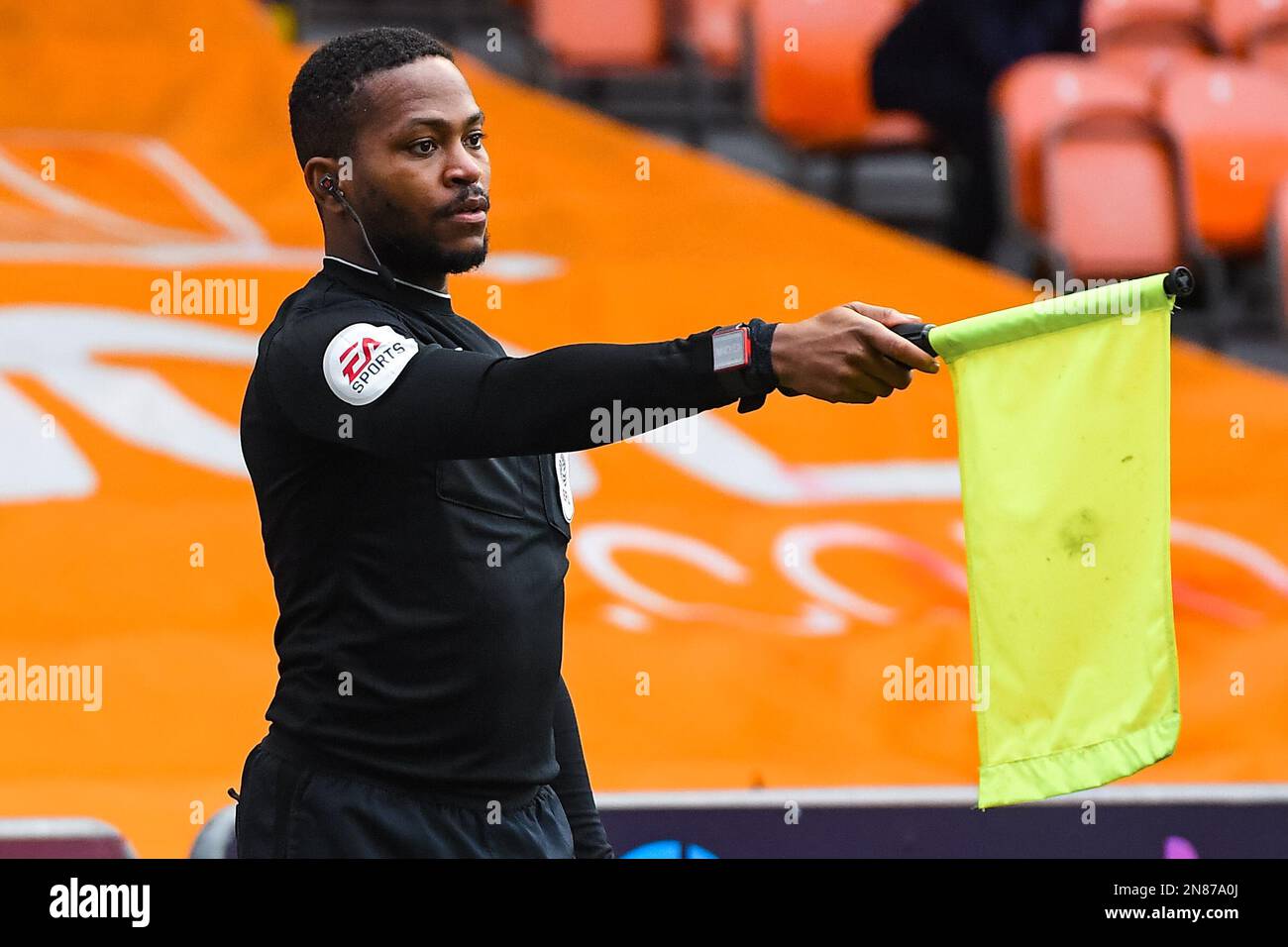 Linesman offside during the Sky Bet Championship match Blackpool vs ...
