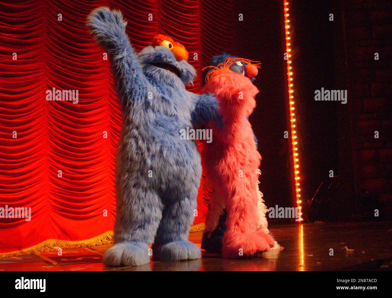The characters Pancho, left, and Lola, right, of Plaza Sesamo, the ...