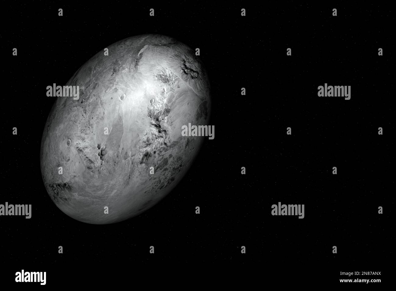 Digitally generated photograph of the dwarf planet Haumea Stock Photo ...