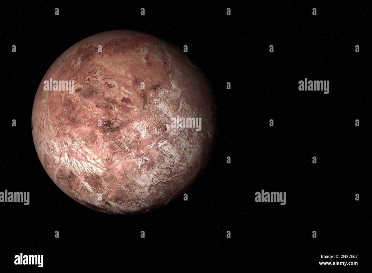 Digitally generated photograph of the dwarf planet Makemake Stock Photo ...
