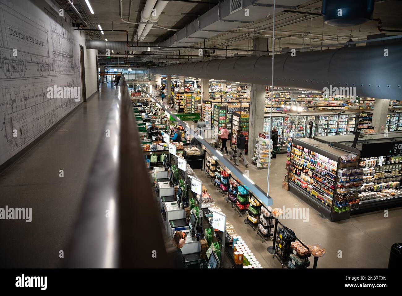 Grocery store interior top view hi-res stock photography and images - Alamy