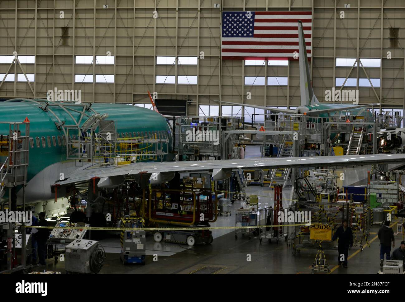 Next-generation 737 airplanes are shown, Tuesday, Jan. 29, 2013, at ...