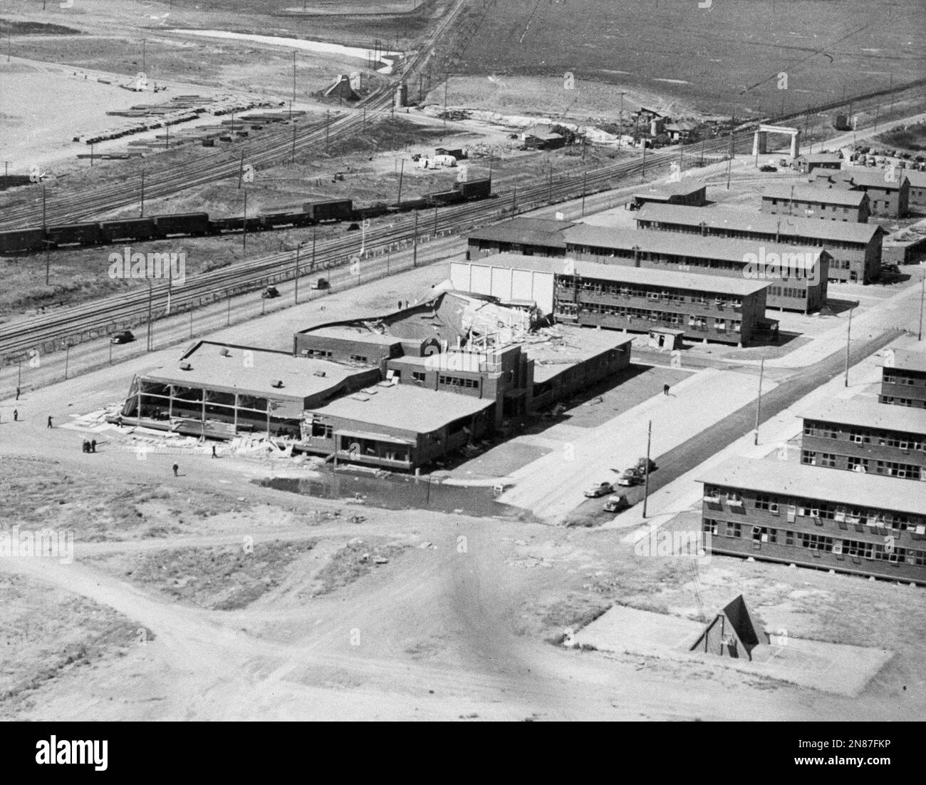 Buildings in the barracks area of Port Chicago, Calif. were damaged ...
