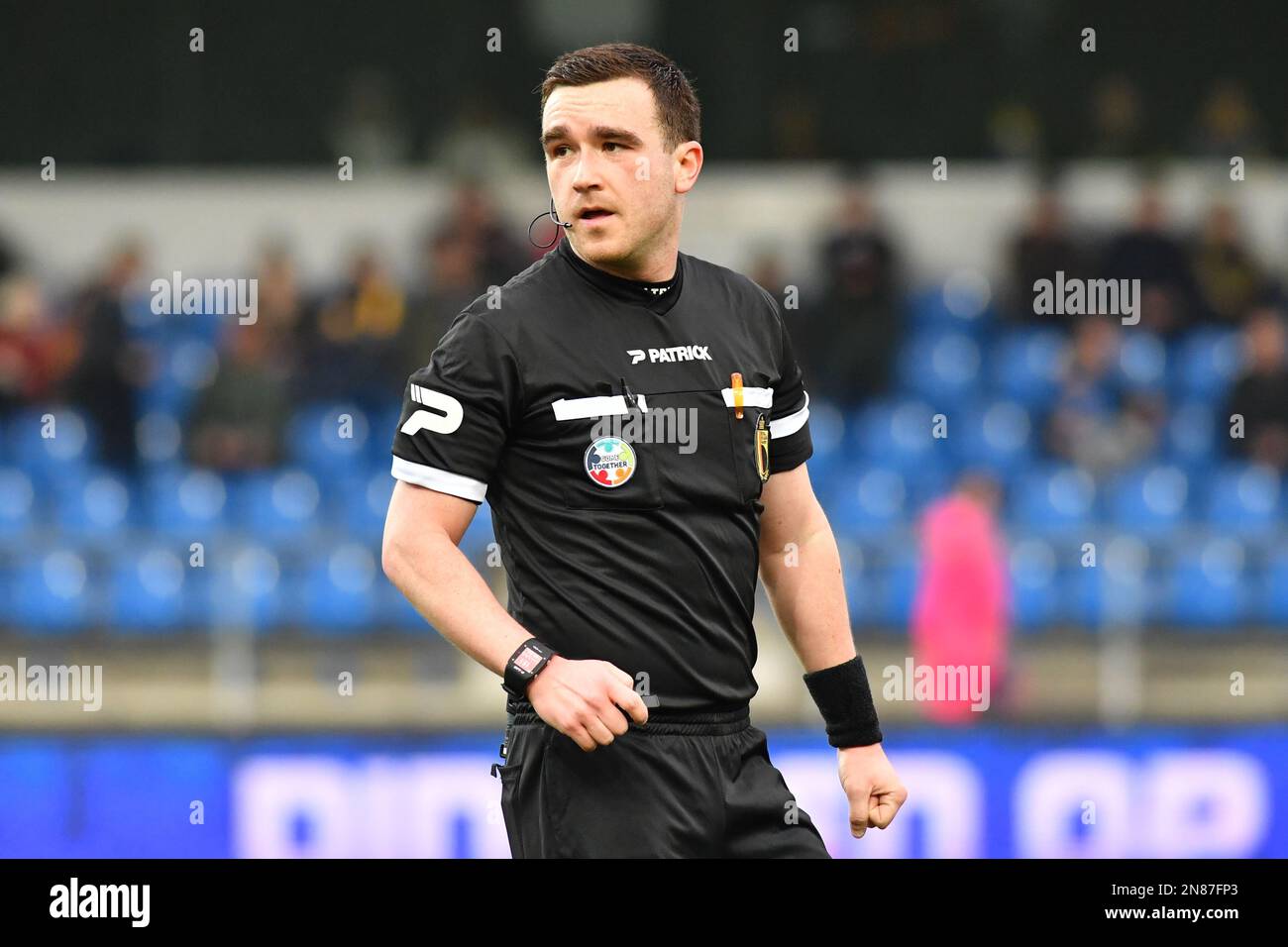 referee pictured during a soccer match between SK Beveren and Dender EH ...