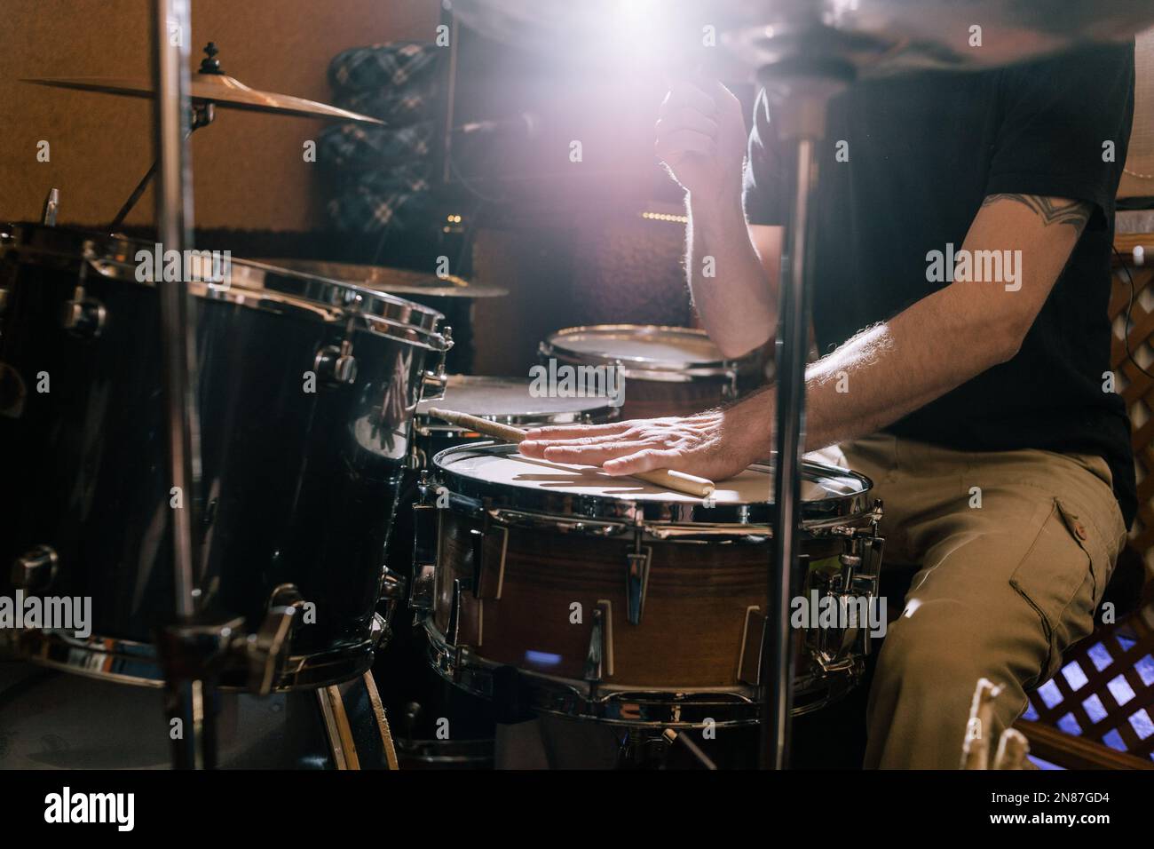 Professional drum set closeup hi-res stock photography and images - Alamy