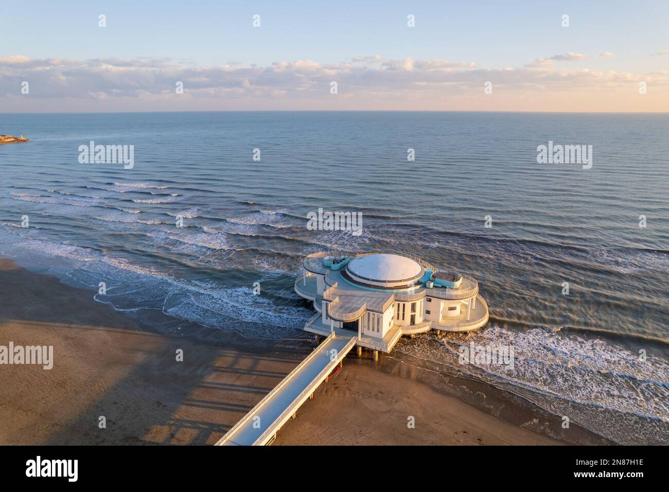 Aerial view of Italian coast in Senigallia town Stock Photo - Alamy