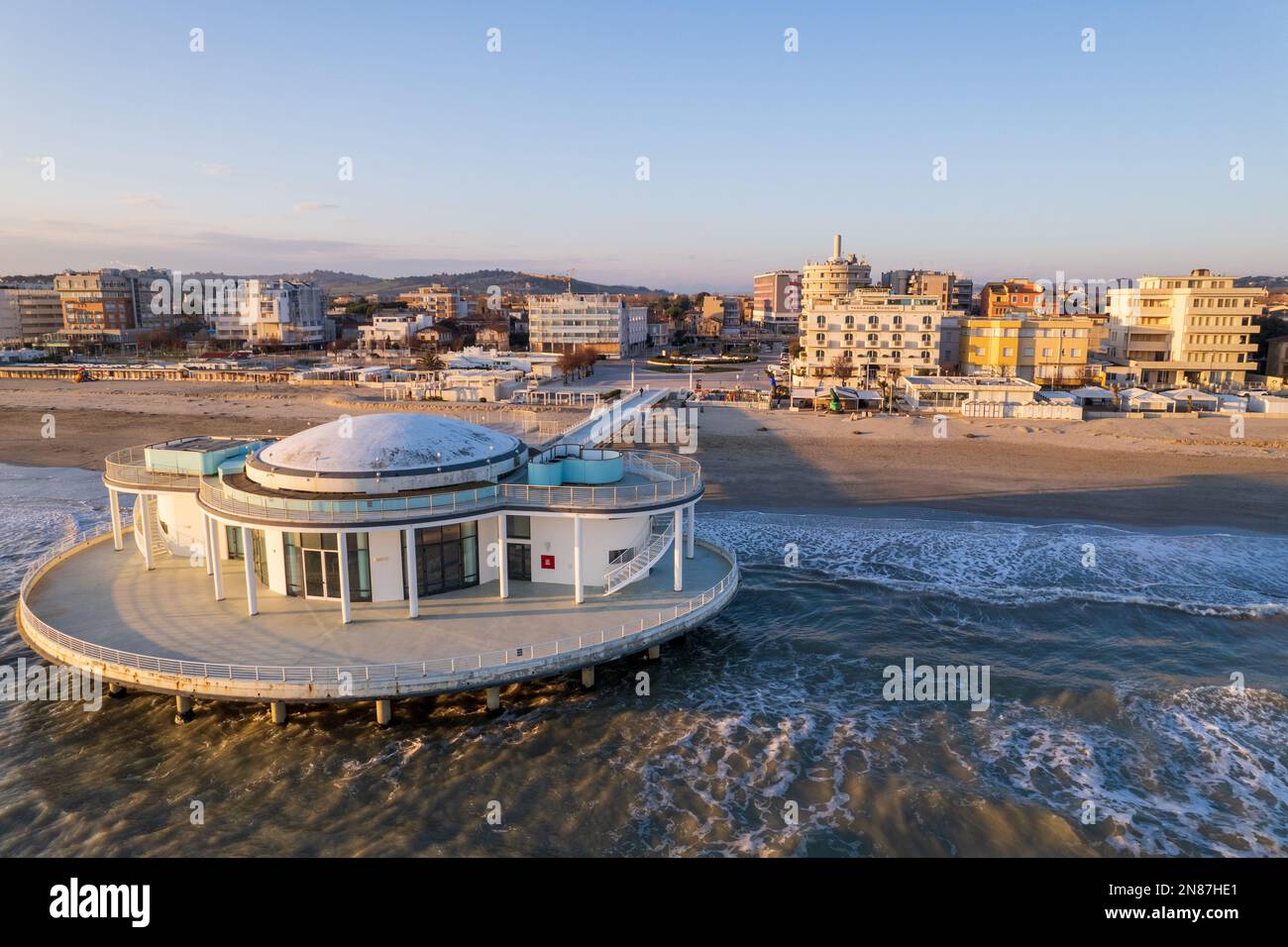 Aerial view of Italian coast in Senigallia town Stock Photo - Alamy