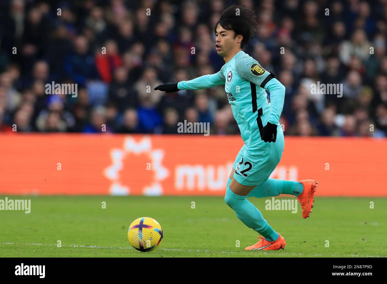 London, UK. 11th Feb, 2023. Kaoru Mitoma of Brighton & Hove Albion ...
