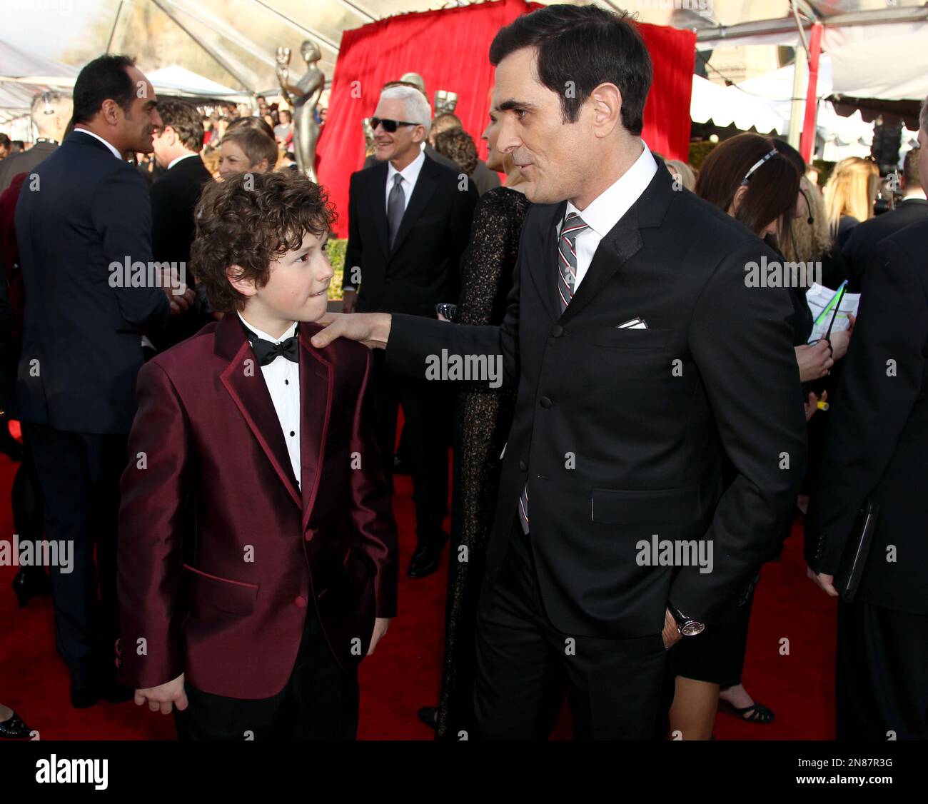 Actors Nolan Gould, left, and Ty Burrell arrive at the 19th Annual ...