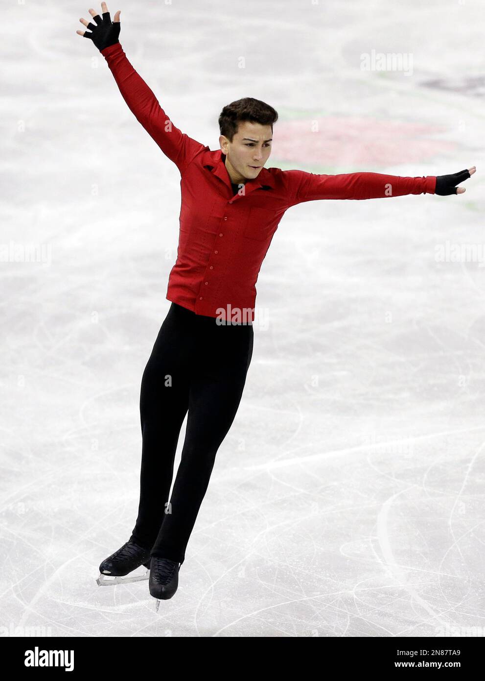 Max Aaron competes in the senior men's free skate program at the U.S ...