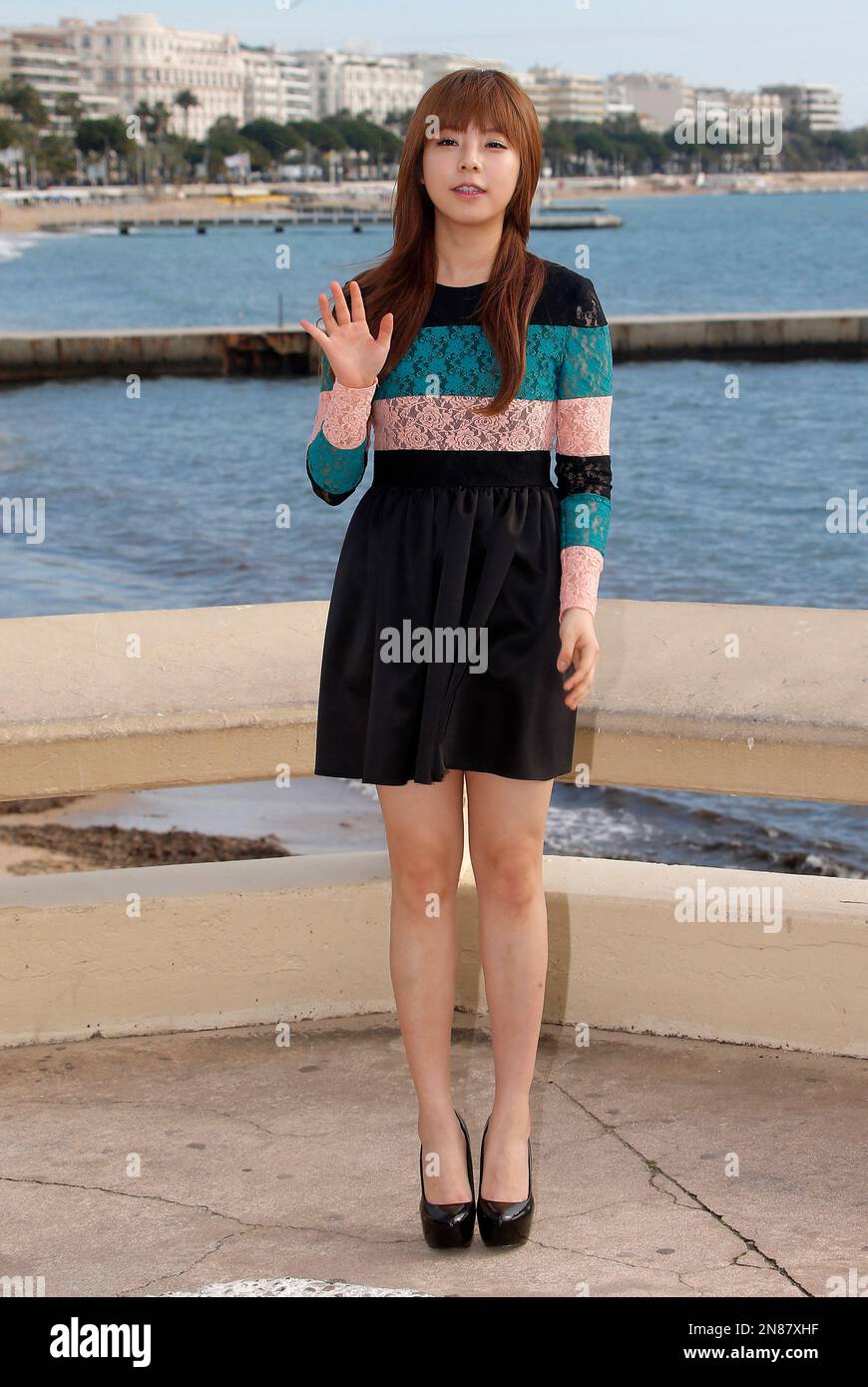 Korean singer Juniel poses at the 47th MIDEM (International record ...